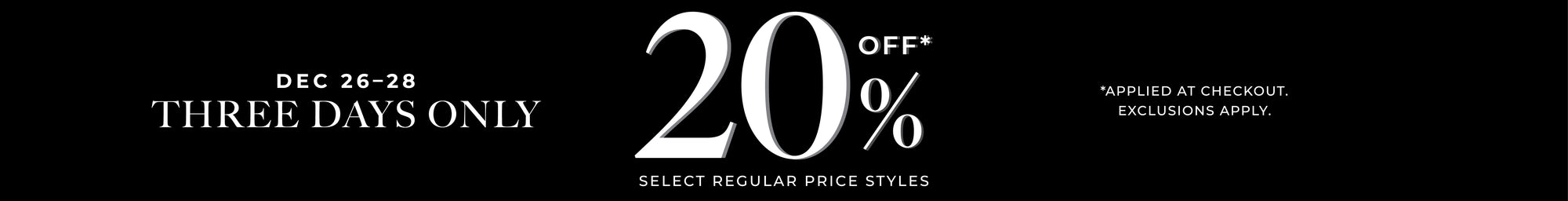 Boxing Week 20% OFF – Andrews